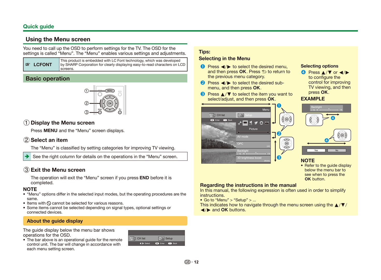 info.ghg.dk - /it/Dokumentation/TV og skærme/Sharp TV i Hallen/Manual_LC70LE838/01 JPEG/GB ...